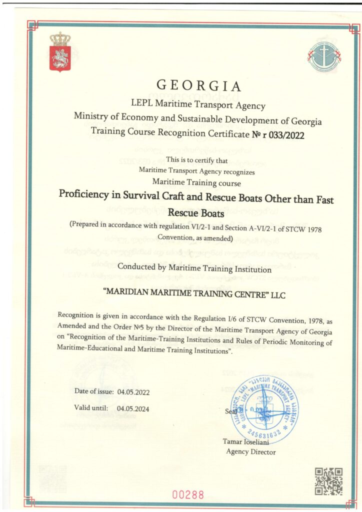 Proficiency in Survival Craft and Rescue Boats - MERIDIAN